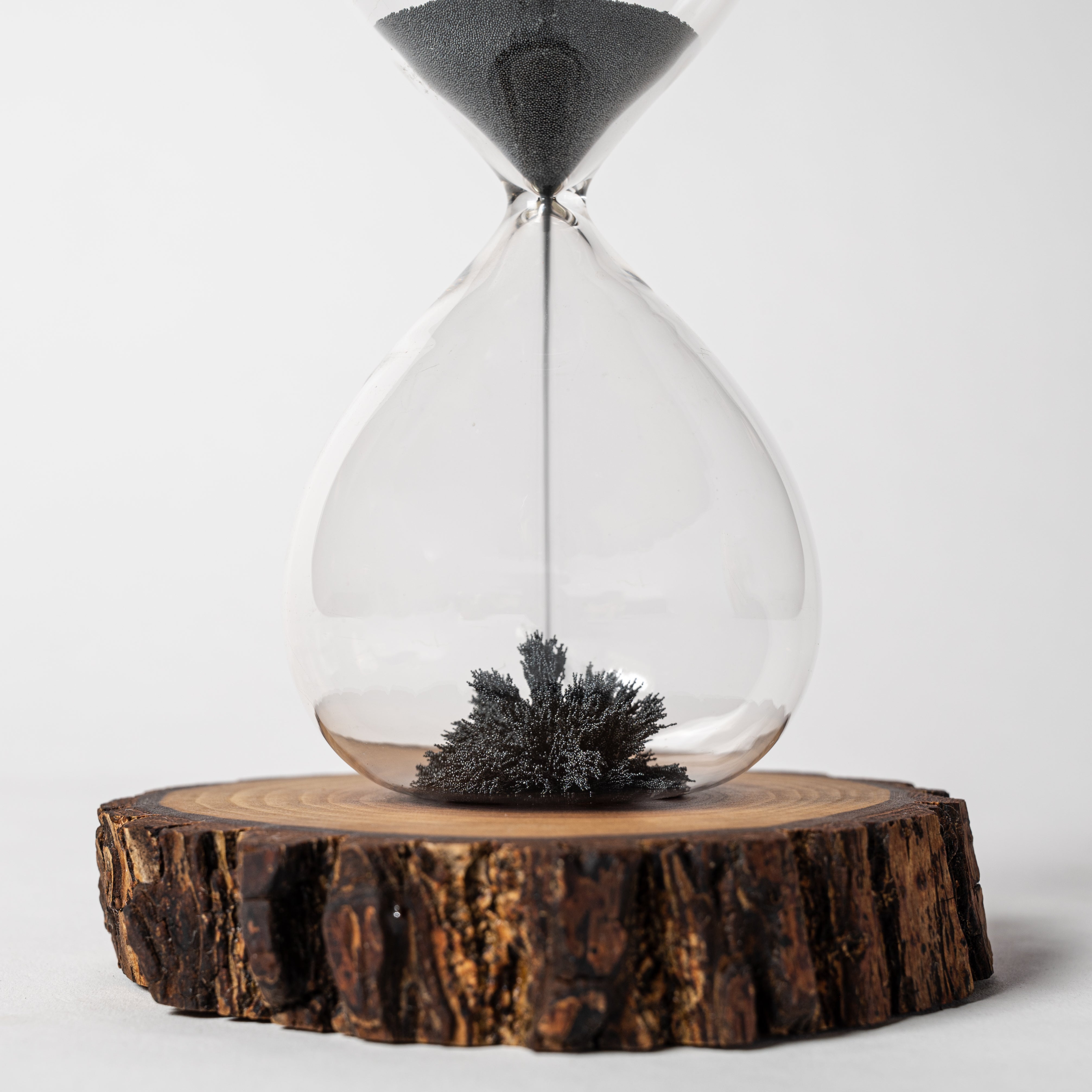 Unique Magnetic Sand Timer on Live Edge Walnut Base Handcrafted Home D ...